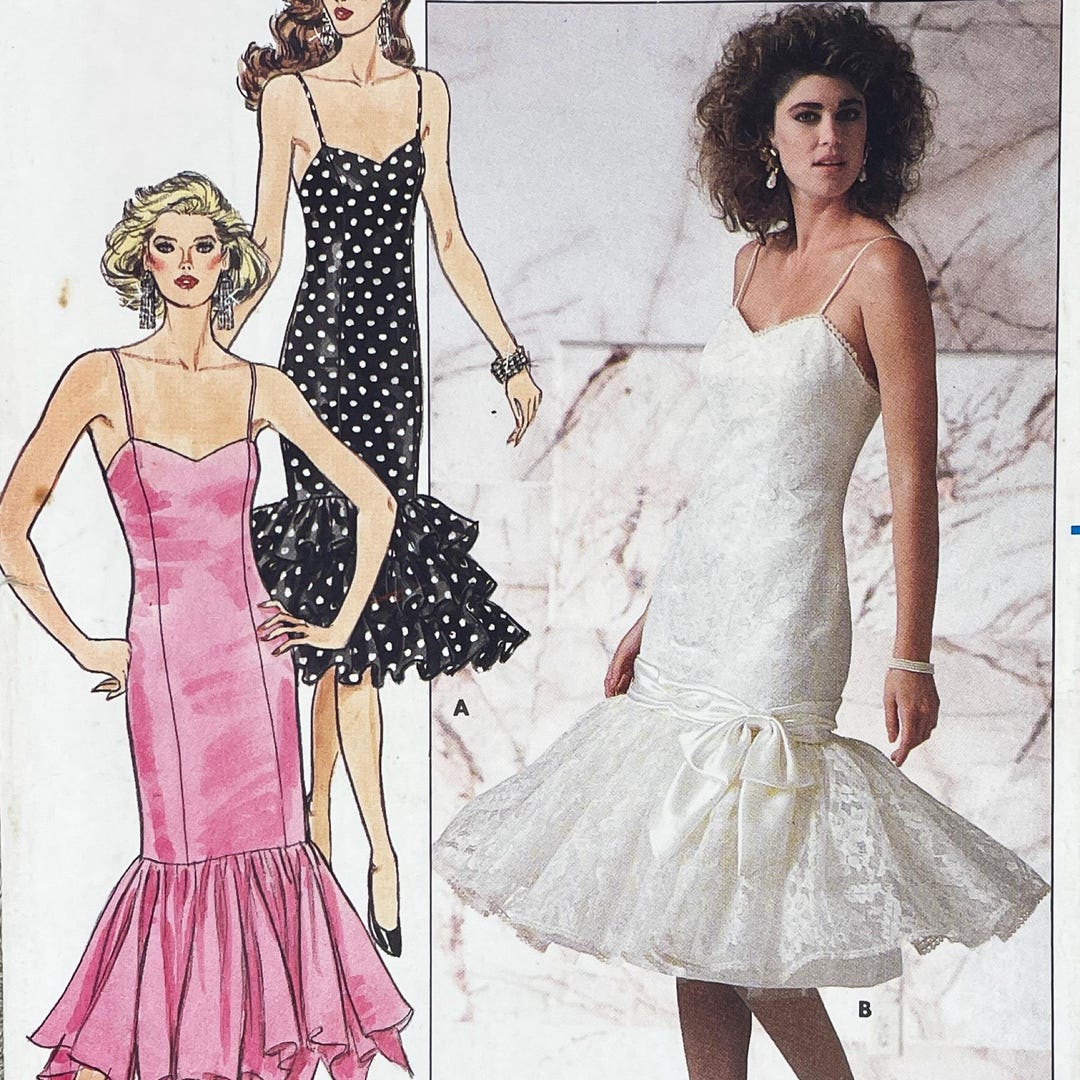 Butterick 4828 1980s Sweetheart Mermaid Evening Dress Pattern Size 12 ...