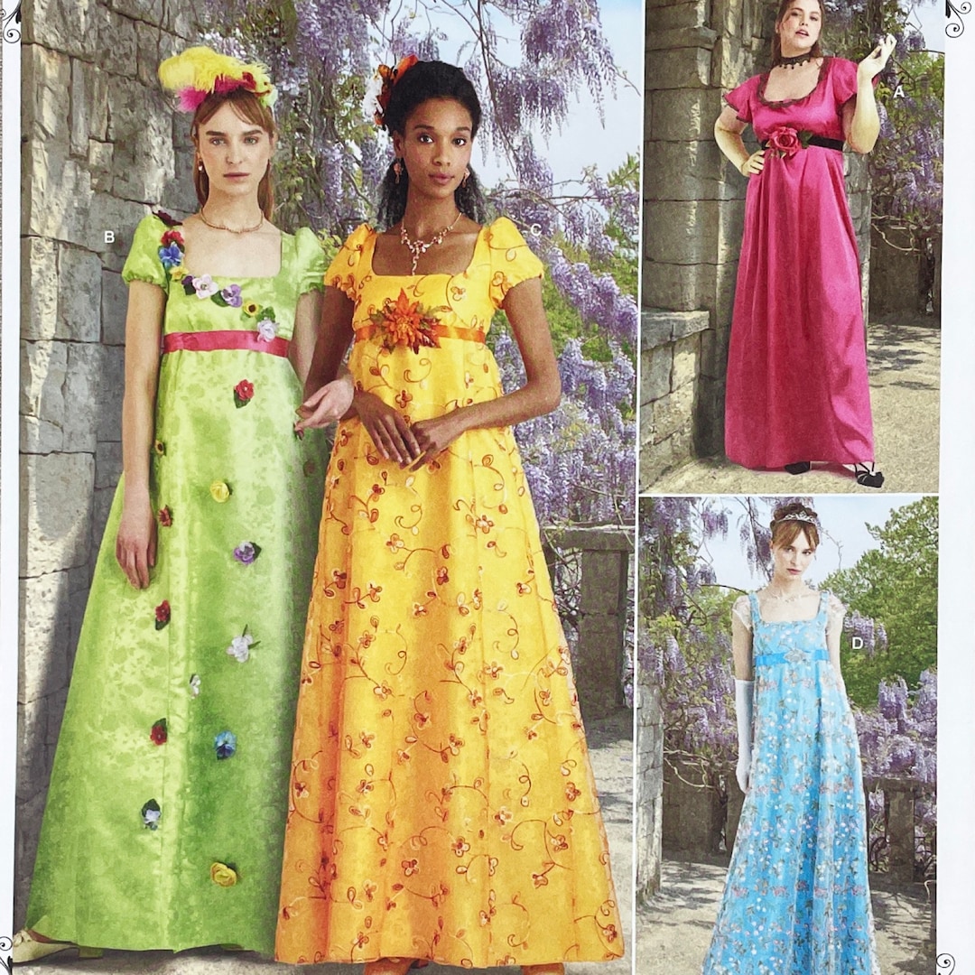 Simplicity 9434 Regency Empire Gowns Pattern Size 10-18 or Size 20W-28W ...