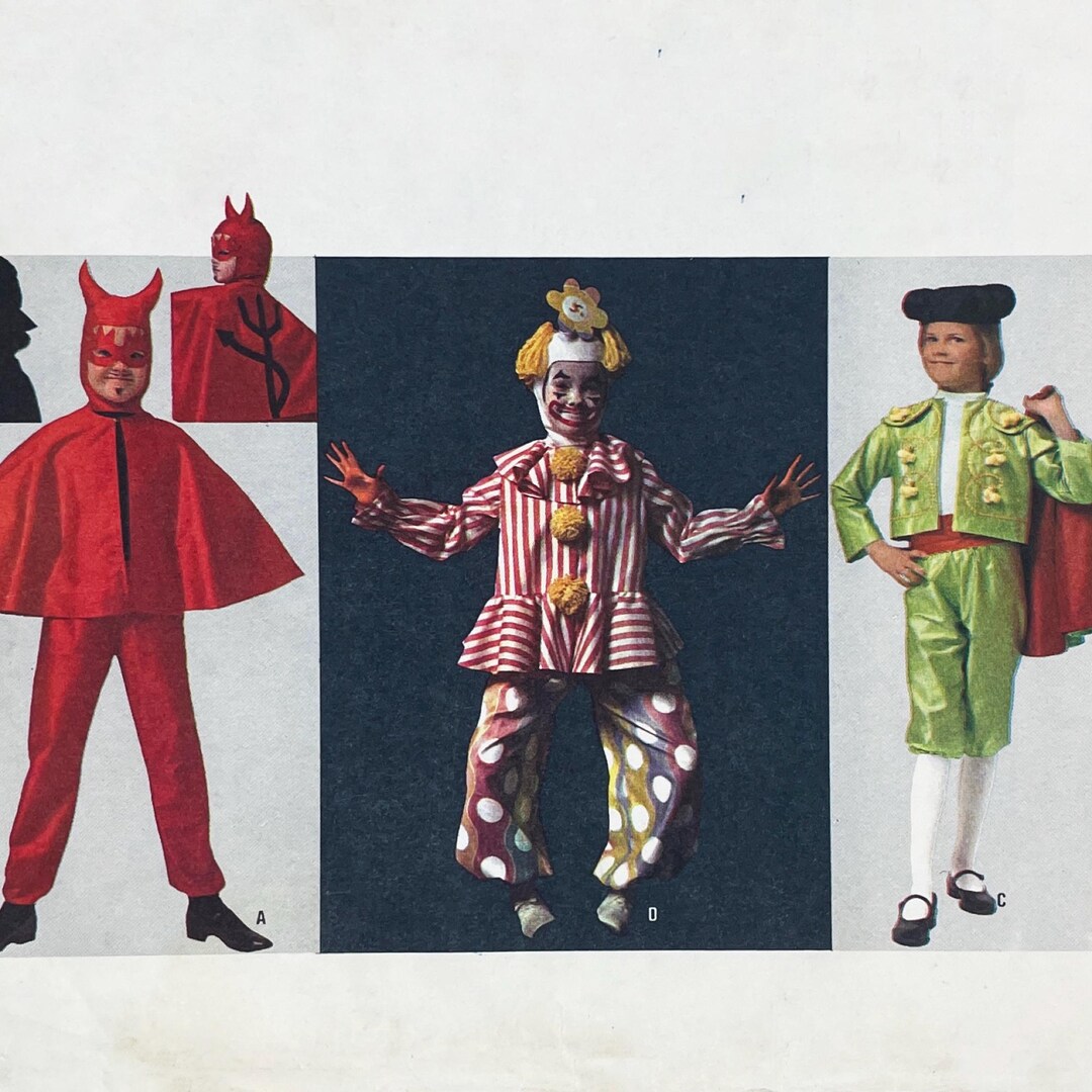 Mccall's 7912 - 1960s Youth Clown, Bullfighter, Devil and Bandit ...