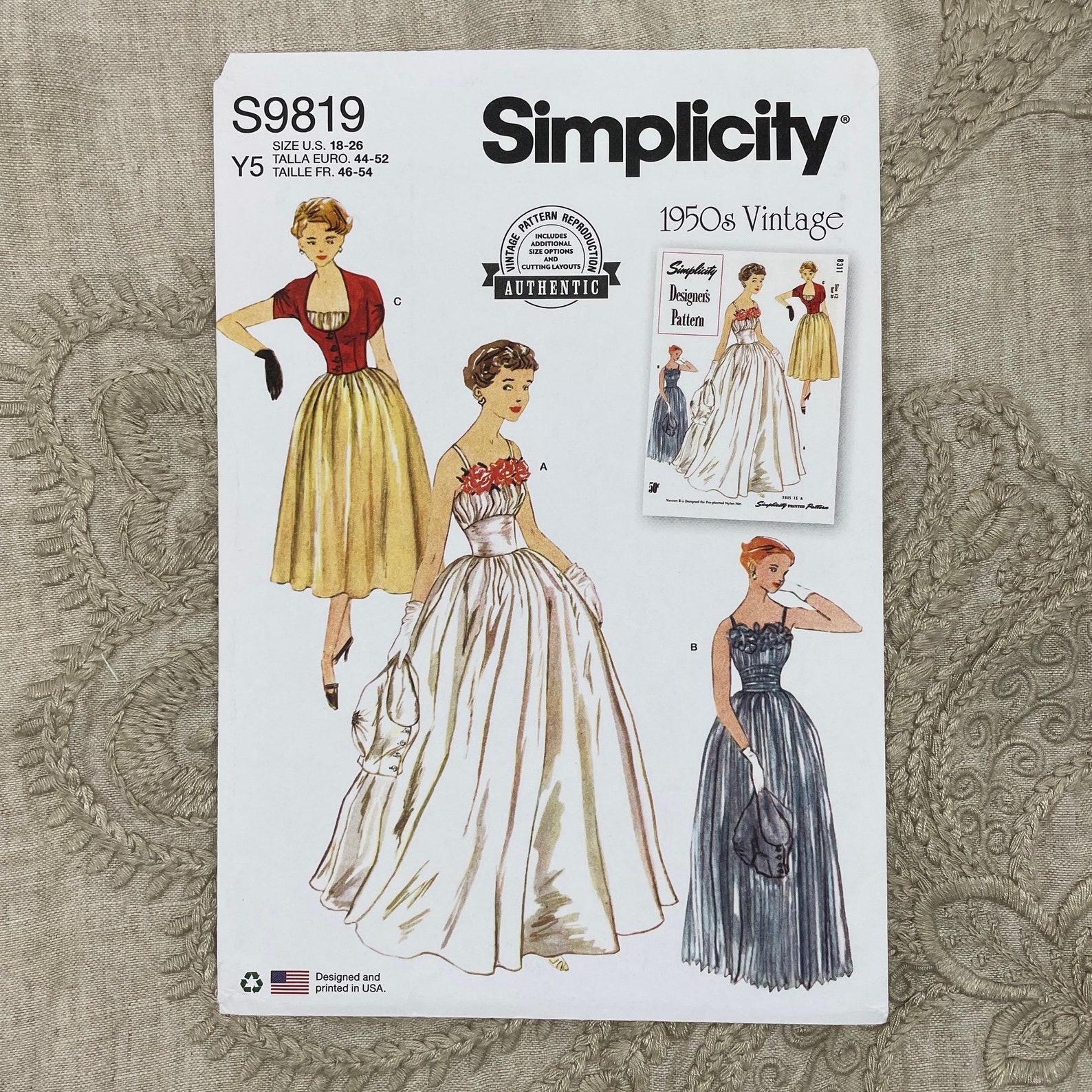 Simplicity 9819 - Reissued 1950s Soft Gathers Midriff Dress and Jacket ...