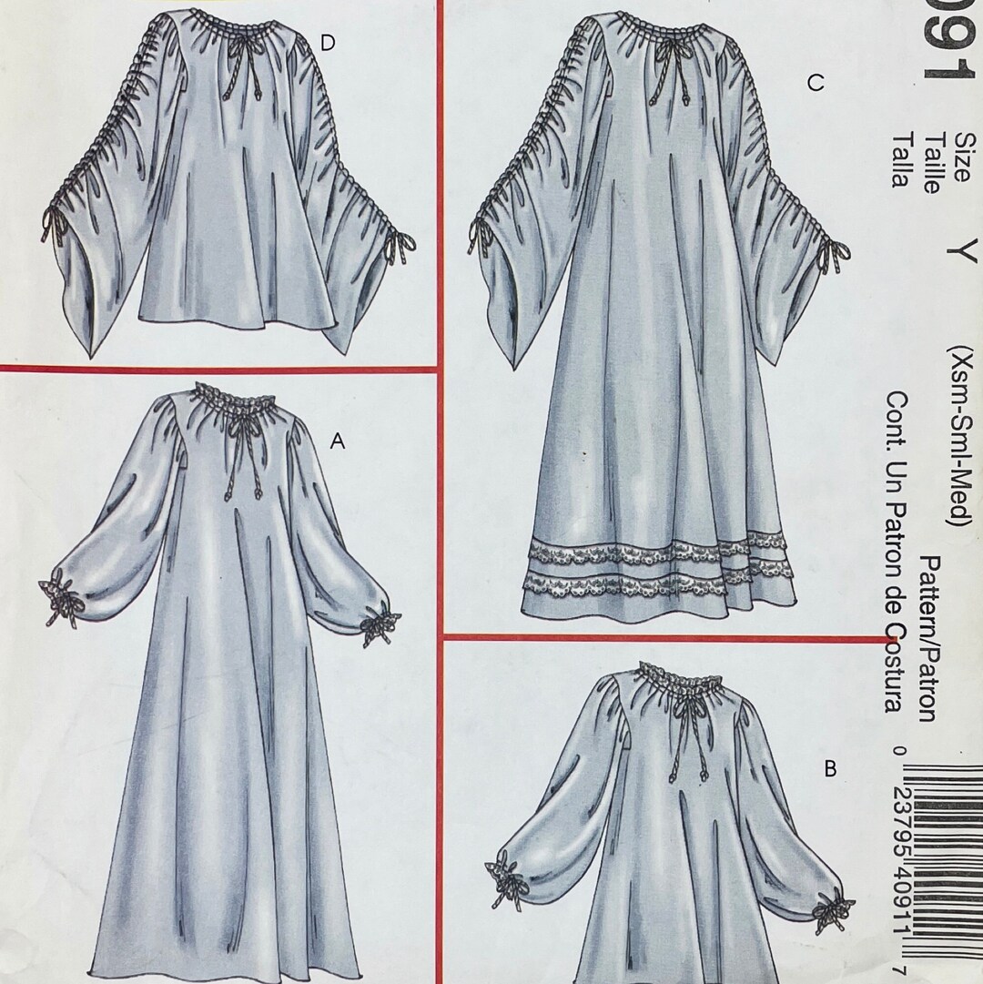 Mccall's 4091 Renaissance Chemise Pattern Size XS-M Cut to Size Med. - Etsy