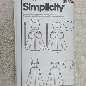 Simplicity 9536 - Reissued 1950s Sweetheart Neckline Sundress With ...