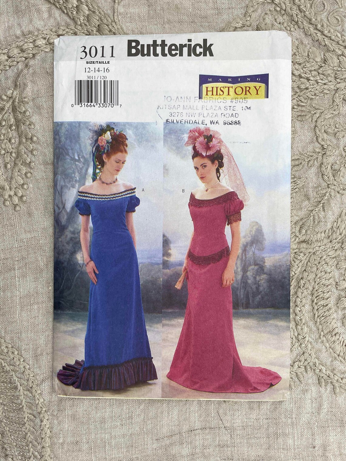 Butterick 3011 Edwardian off the Shoulder Gown Pattern - Etsy