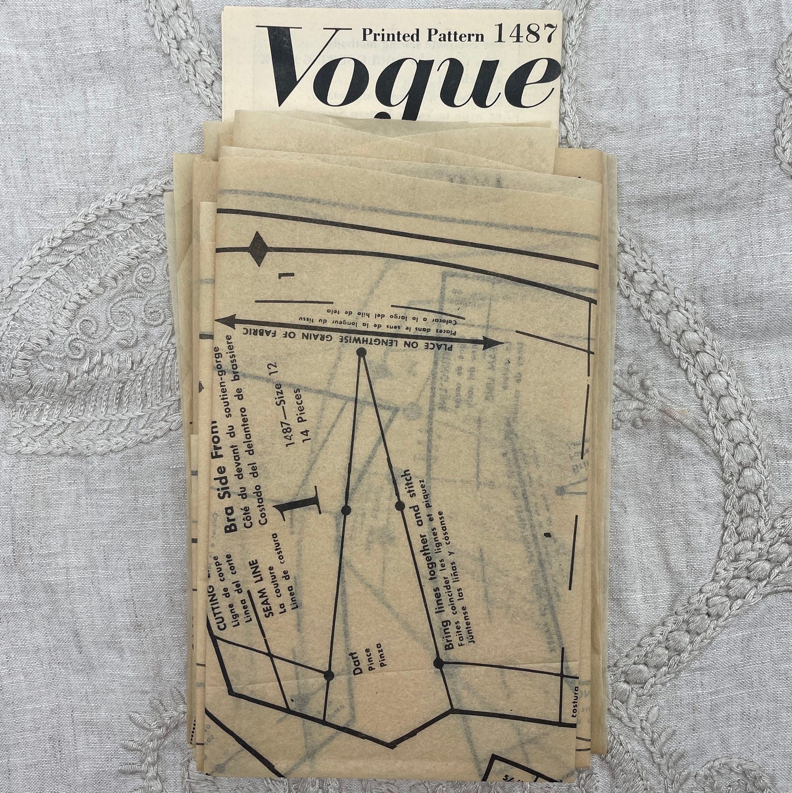 Vogue 1487 - Jacques Griffe Rare Off-the-shoulder Dress and Fitted Slip ...