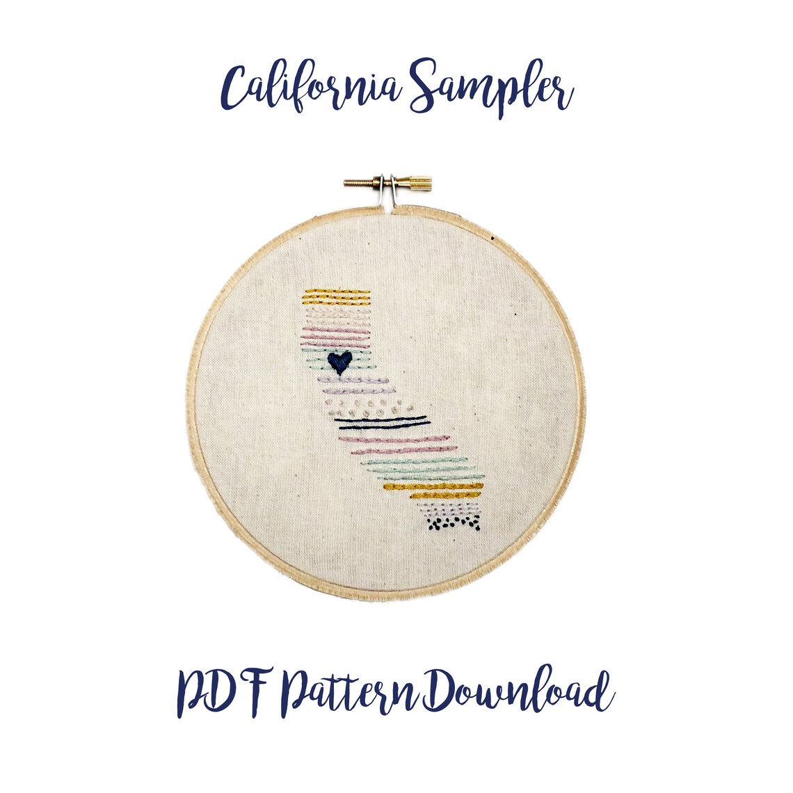California Sampler Embroidery Pattern - PDF Download - Etsy