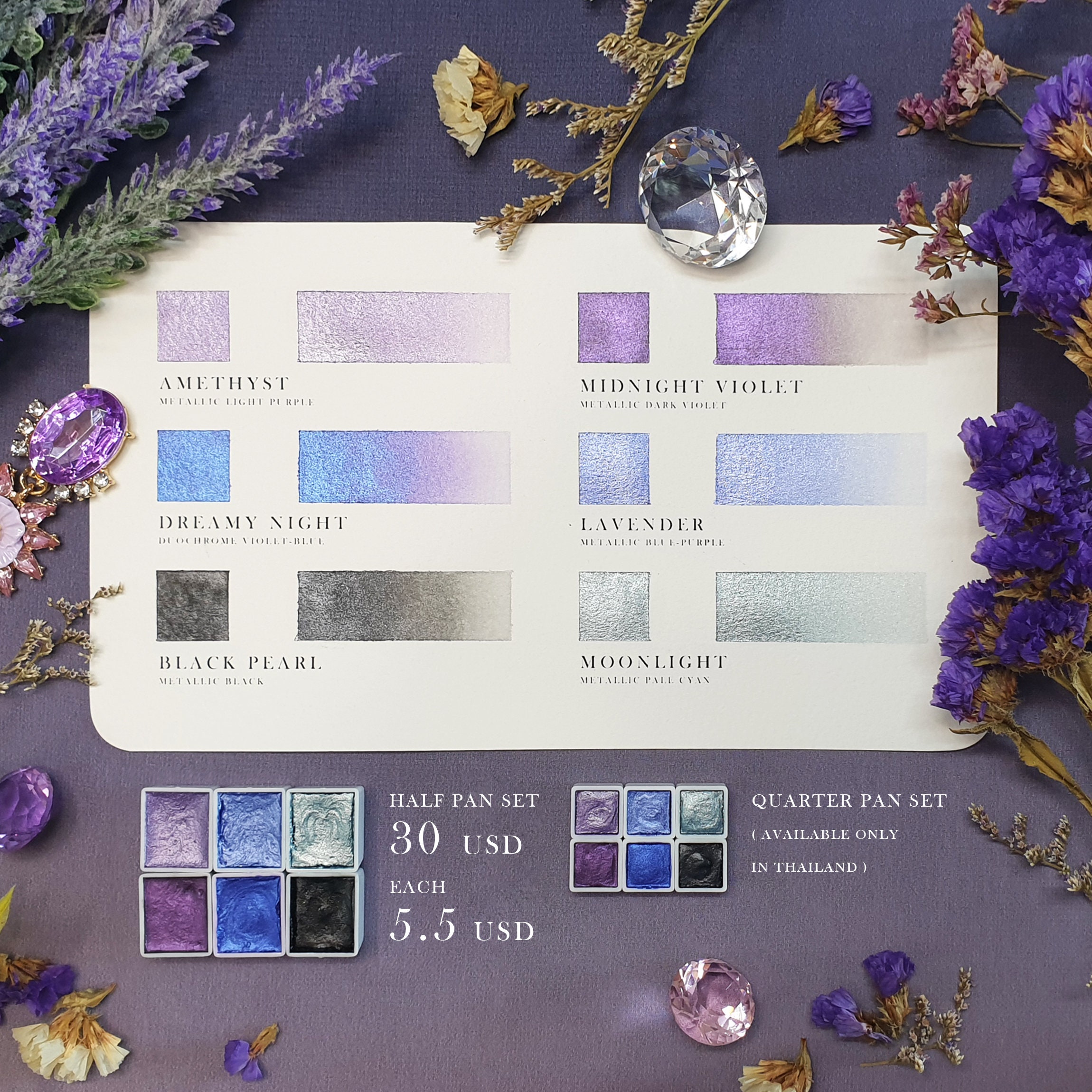 Handmade Watercolor Metallic Series | Etsy Canada