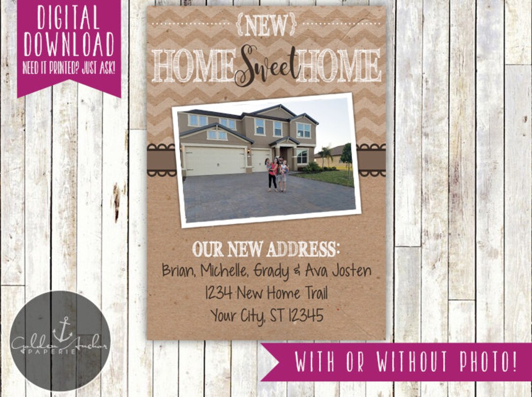 Moving Announcement, New Home, We've Moved, Photo - Printable DIY - Etsy