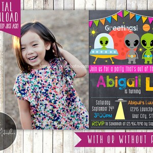 Alien Birthday Invitation, Outer Space Birthday Invite, Out of This ...