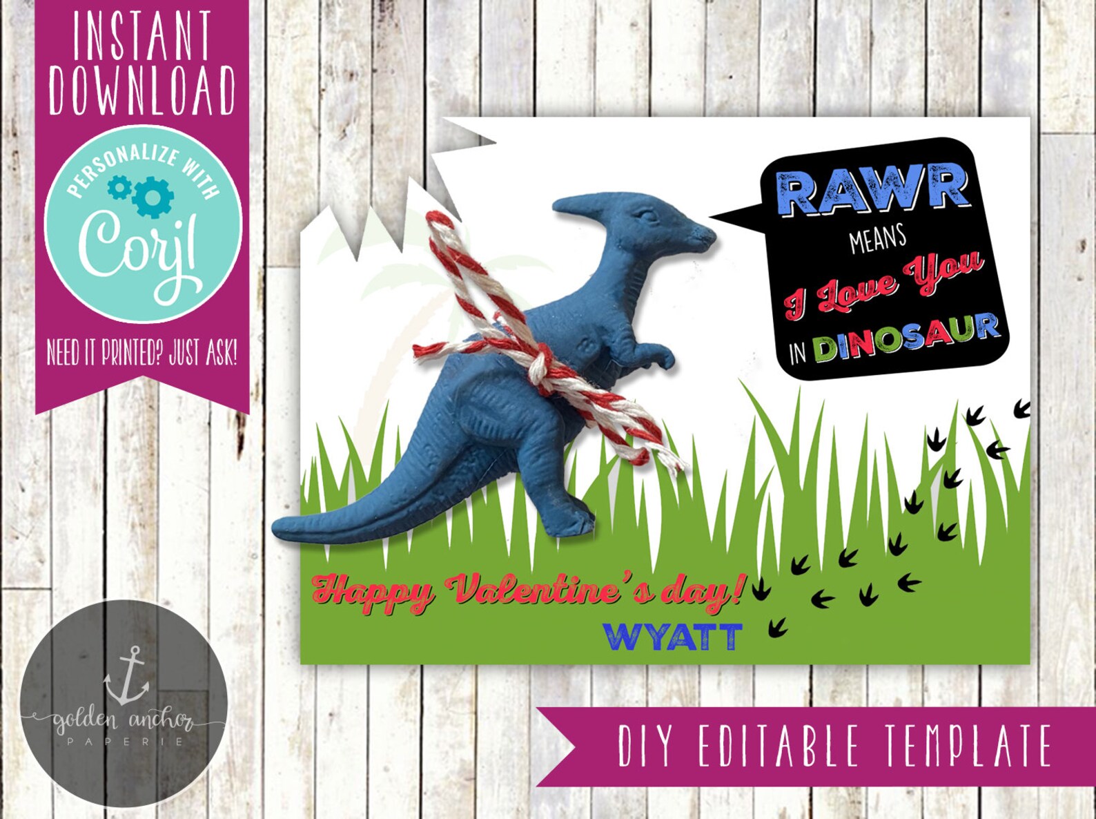 Dinosaur Valentine Gift Tags, Dinosaur Holder, Dino Valentines Card ...