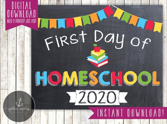 First Day of Homeschool - First Day Sign - 1st Day of School Sign ...