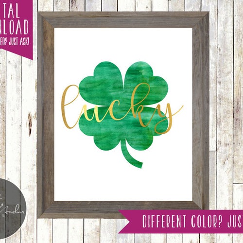 Lucky Shamrock Printable Shamrock Print St. Patrick's - Etsy