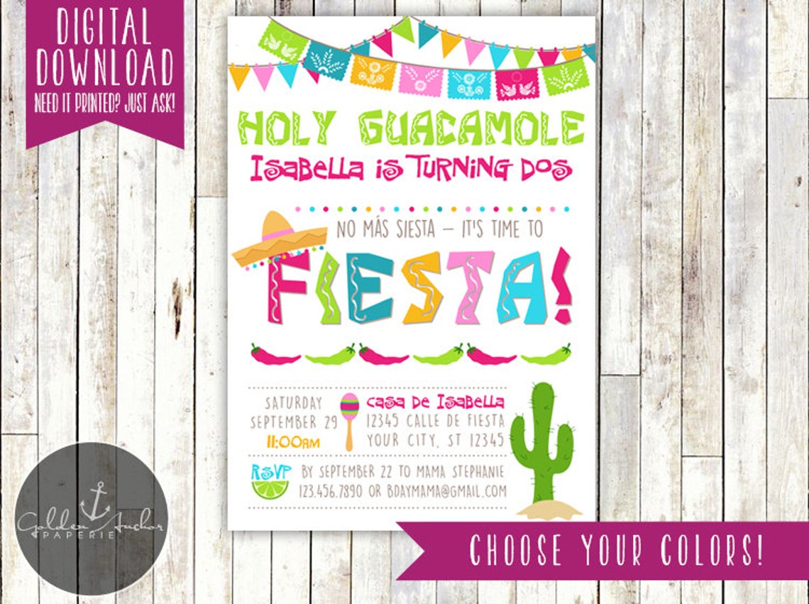 Fiesta Birthday Party Invitation Fiesta Invite Photo | Etsy