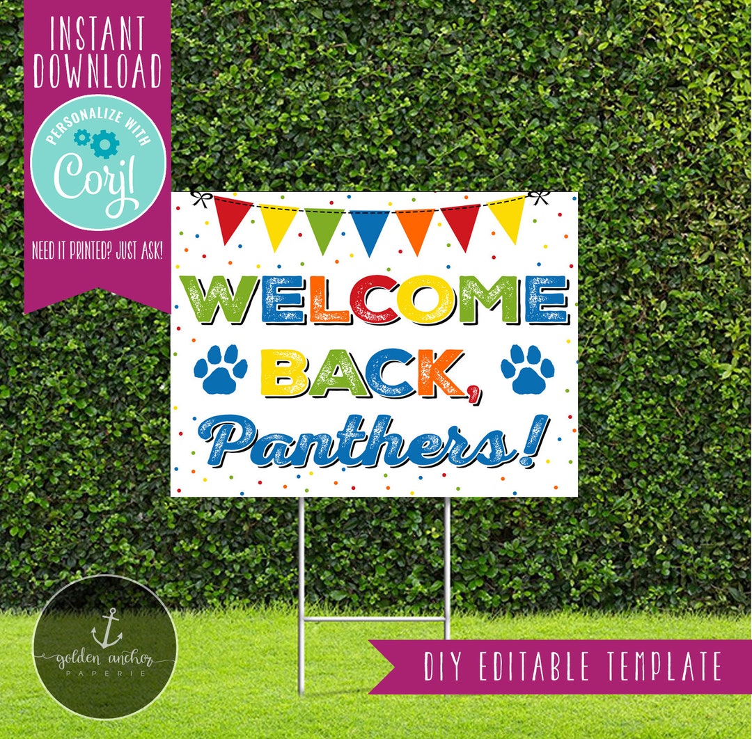 Welcome Back! Yard Sign - Back to School Yard Sign - Customizable ...