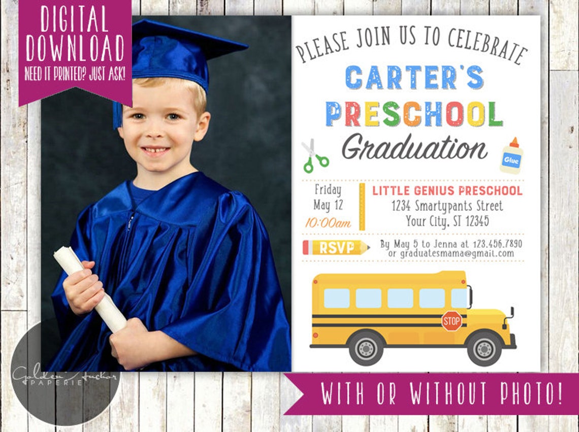 Preschool Graduation Invitation Kindergarten Graduation - Etsy