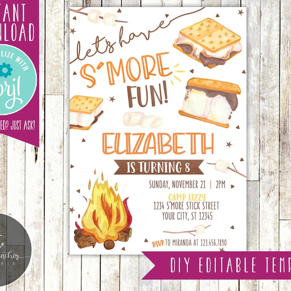 Smores Invitation - Etsy