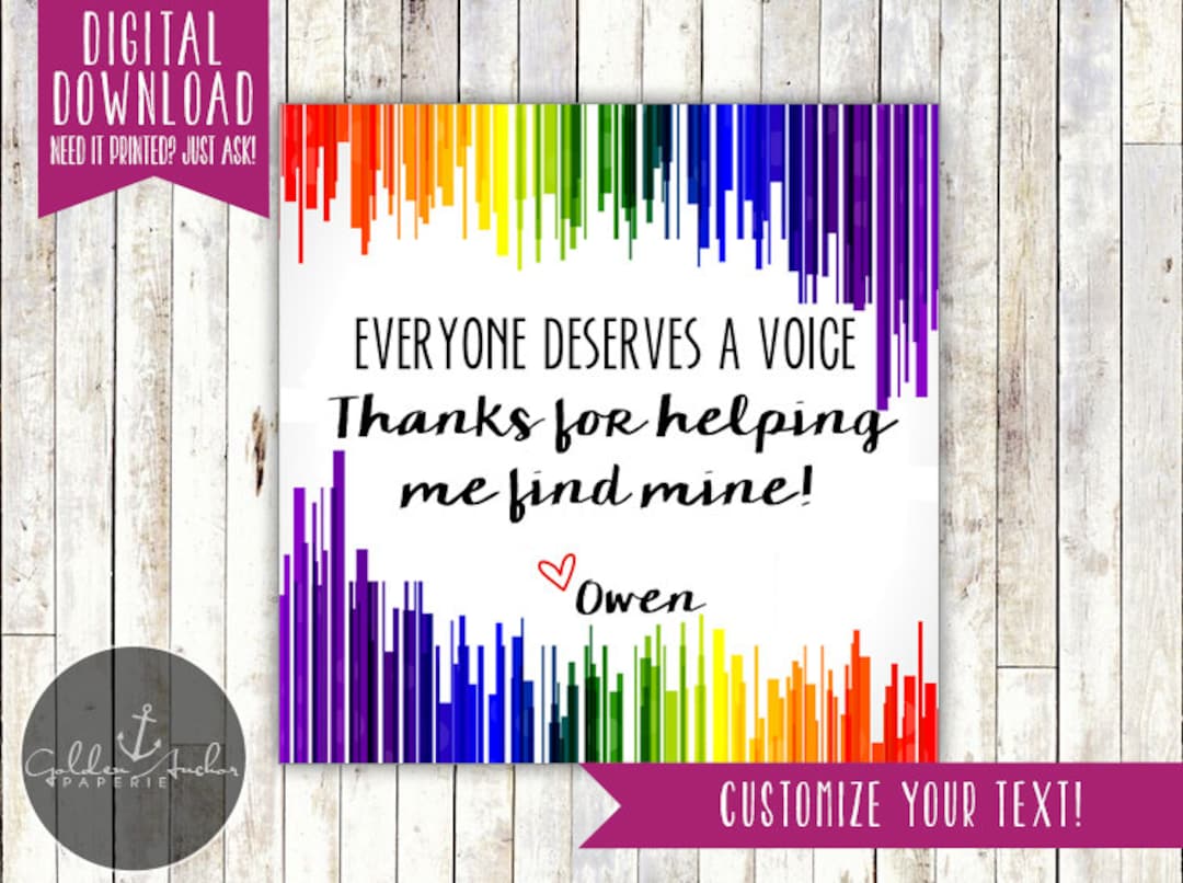 Speech Therapist, Gift Tag - Speech Language Pathologist Tag, SLP Card ...