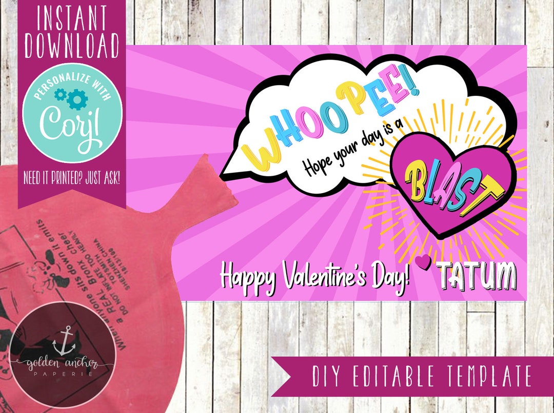 Whoopee Cushion Valentine Gift Tags, Whoopee Cushion Holder, Whoopie ...