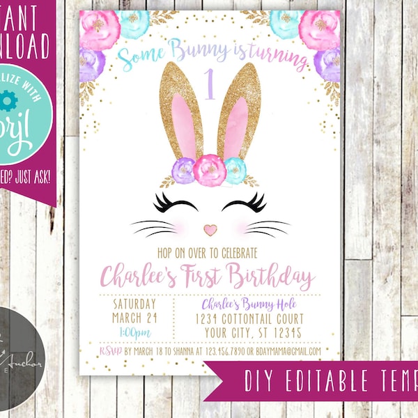 Easter Bunny Invite - Etsy