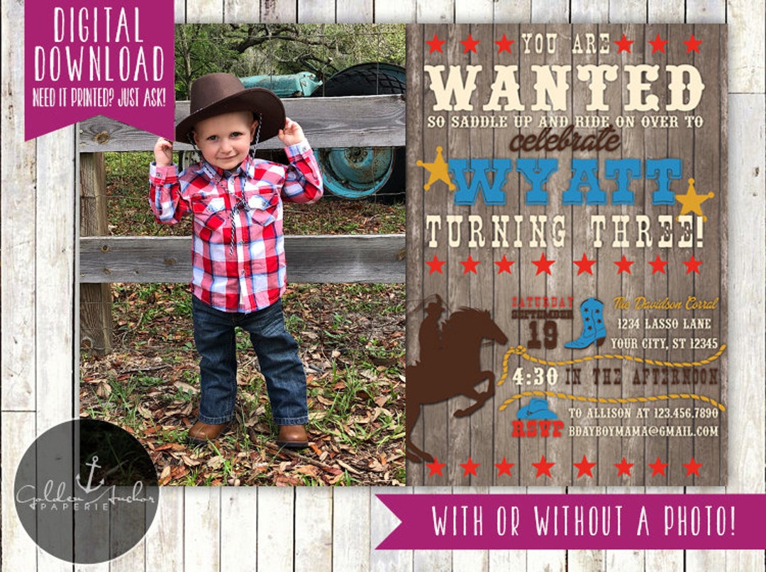 Cowboy Birthday Invitation, Cowboy First Birthday, Cowboy Birthday ...
