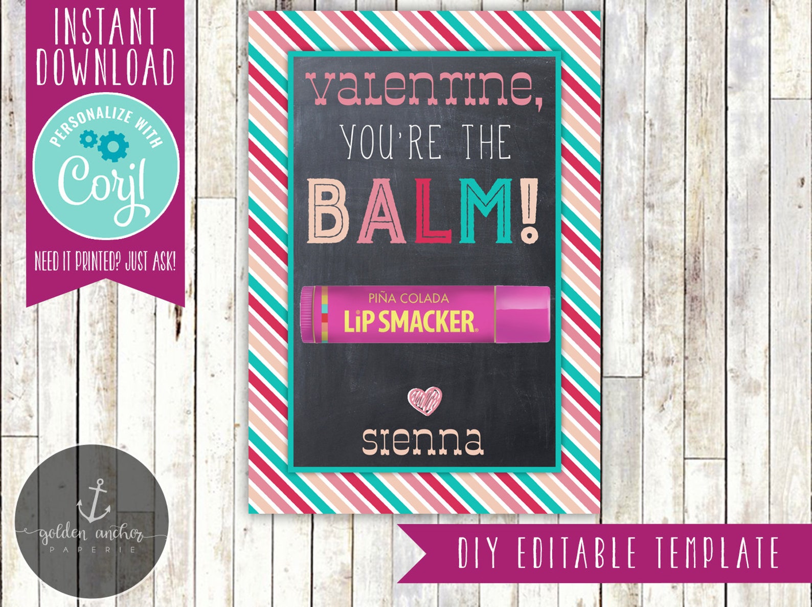 You're the Balm Valentine's Day Gift Tag Lip Balm - Etsy