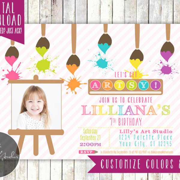 Art Party Invitation - Etsy