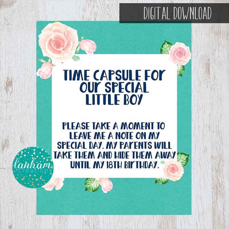 Time Capsule First Birthday Printable Time Capsule Birthday - Etsy