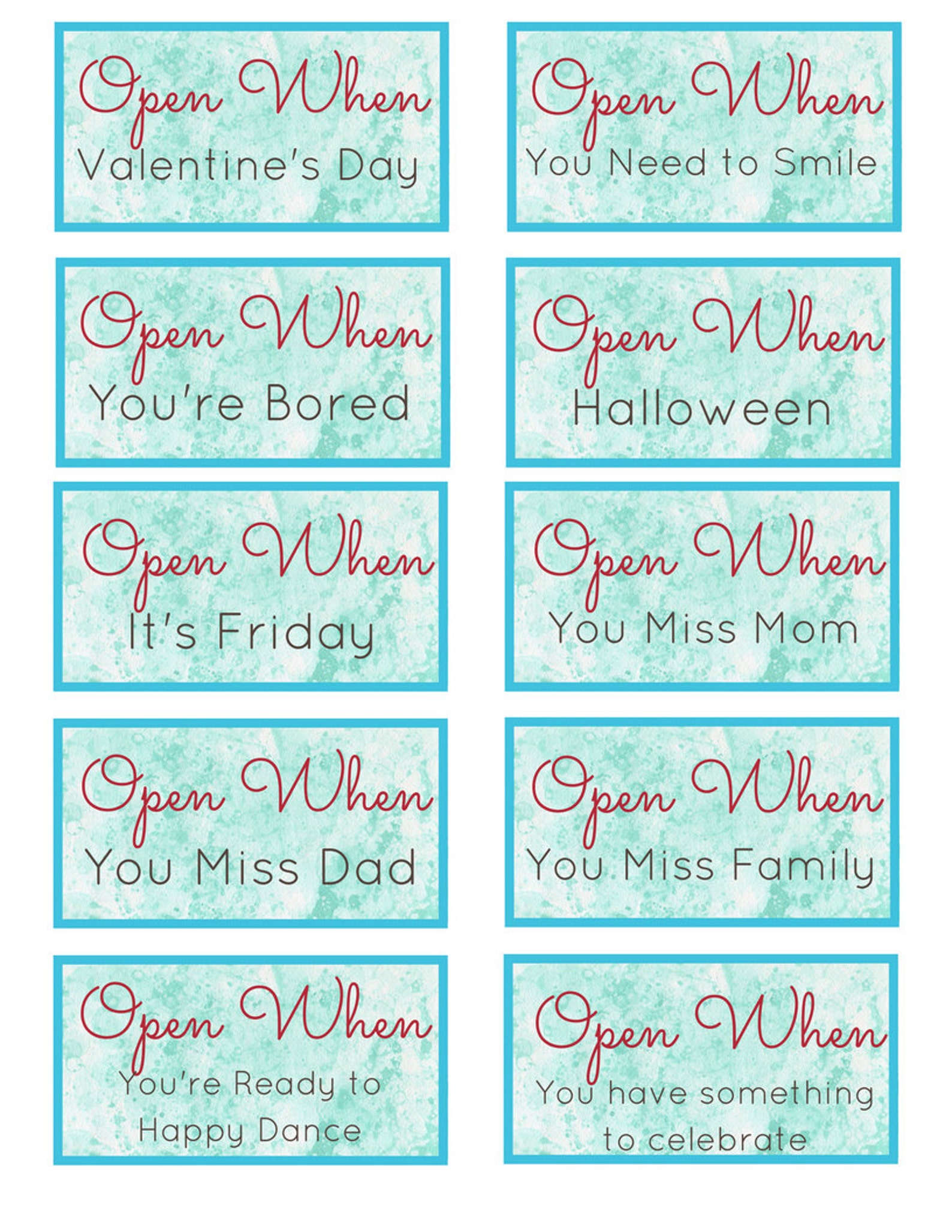 Open When Letters Long Distance Relationship Card Christmas - Etsy