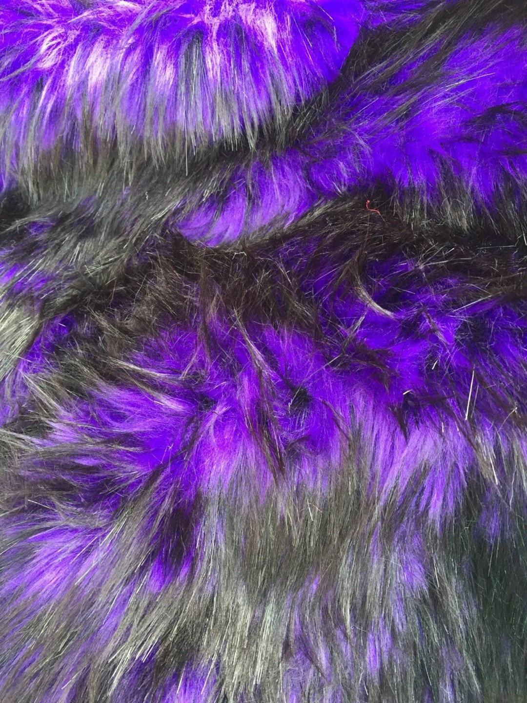 Purple/black Husky Faux Fur, 2 Tone Shaggy Faux Fur. Sold by the Yard ...