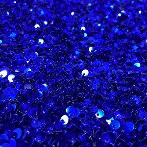 Royal Blue 5mm Sequins on Royal Blue 2 Way Stretch Velvet - Sold by the ...