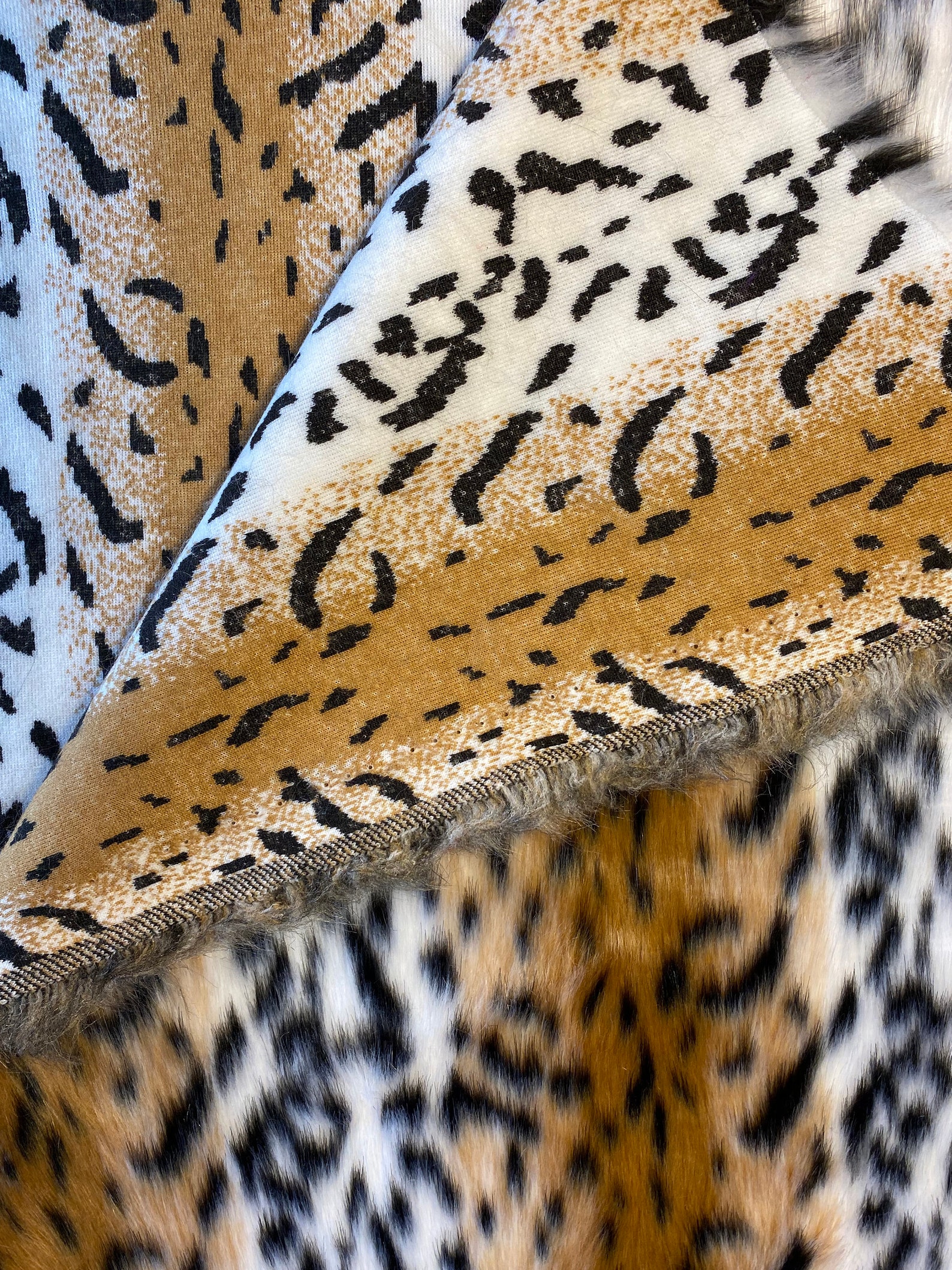 Two Tone Striped Cheetah Print Faux Fur Sold by the Yard - Etsy