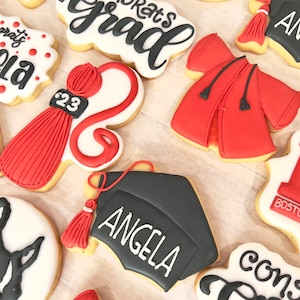Graduation Party Cookies, Grad Royal Icing Decorated Cookies ...