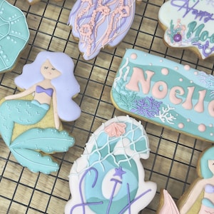 Mermaid Royal Icing Cookies, Under the Sea Cookies, Birthday Cookie ...