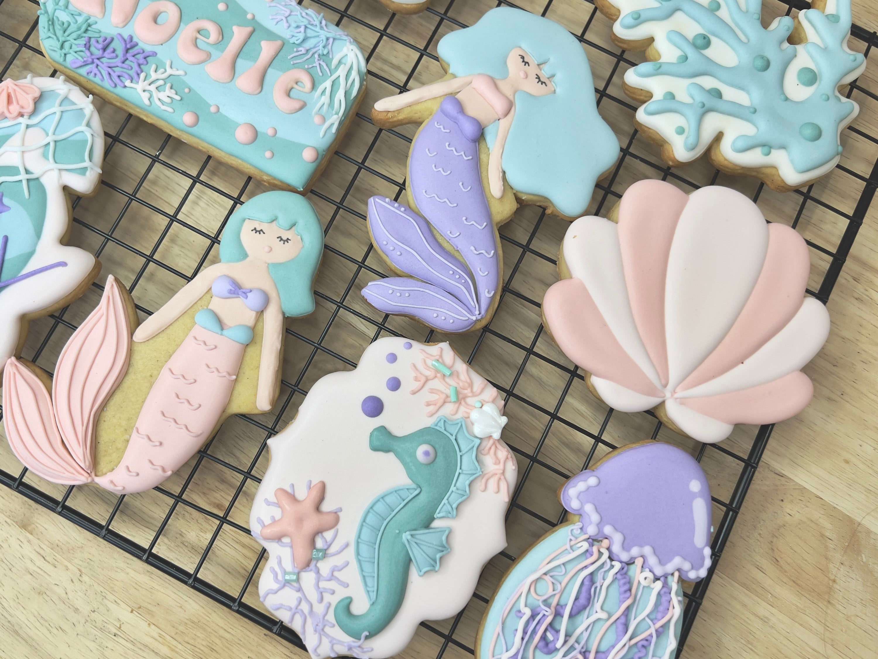 Mermaid Royal Icing Cookies, Under the Sea Cookies, Birthday Cookie ...