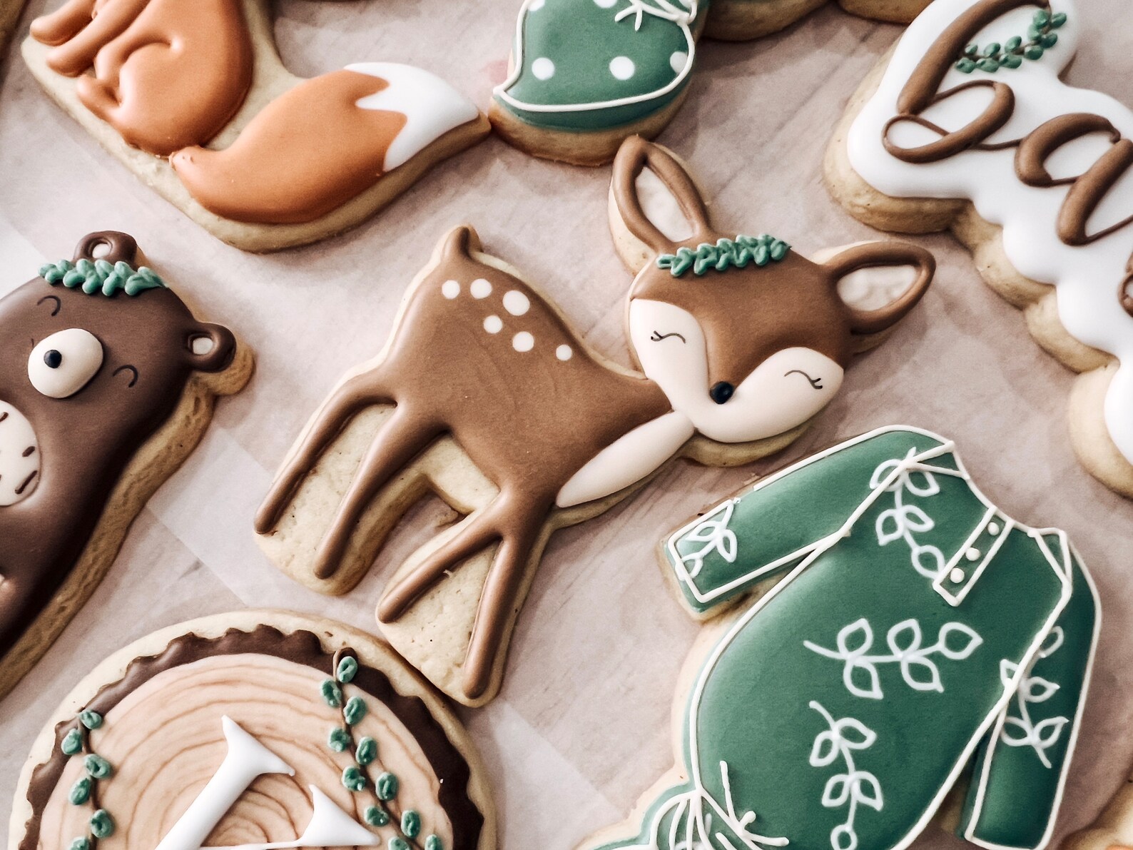 Baby Shower Royal Icing Cookies, Baby Woodland Royal Icing Cookies ...