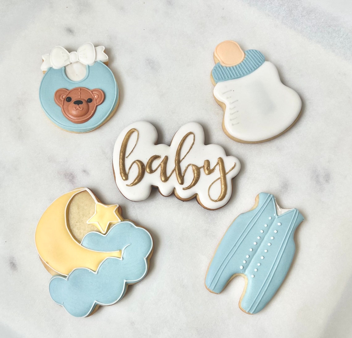 Baby Shower Royal Icing Cookies Baby Gender Reveal Party - Etsy