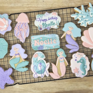 Mermaid Royal Icing Cookies, Under the Sea Cookies, Birthday Cookie ...