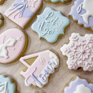 Frozen Themed Royal Icing Cookies, Disney-frozen Themed Party Ideas. - Etsy