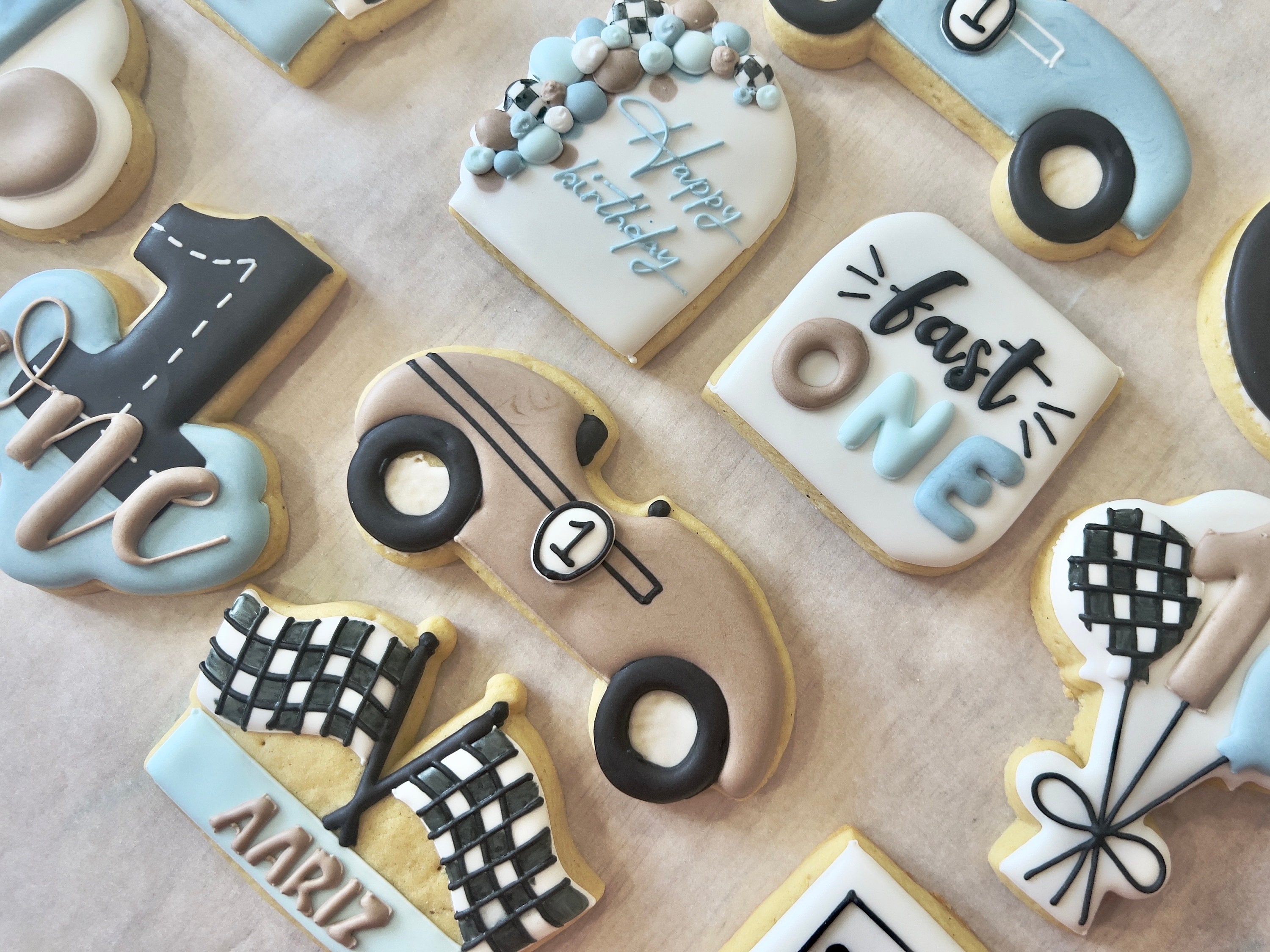 Two Fast Birthday Royal Icing Cookies, Car Racing Party, Car Birthday ...