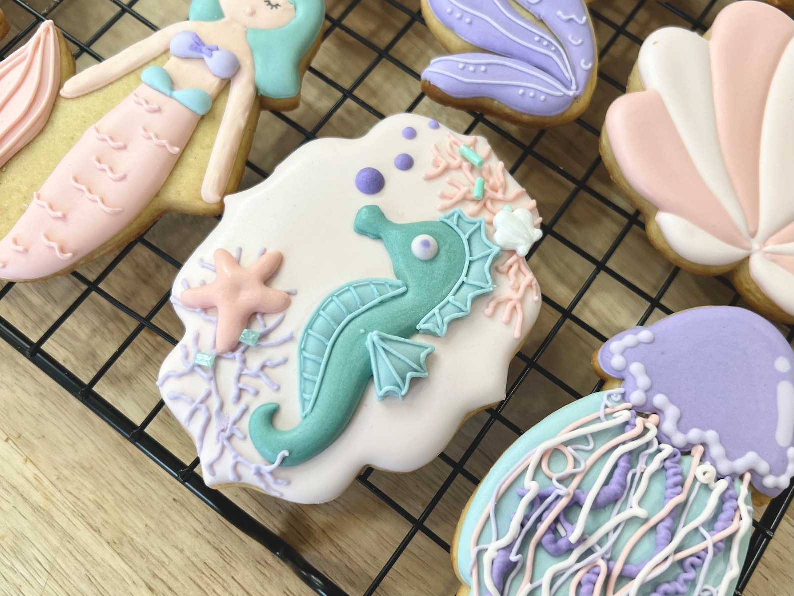 Mermaid Royal Icing Cookies, Under the Sea Cookies, Birthday Cookie ...