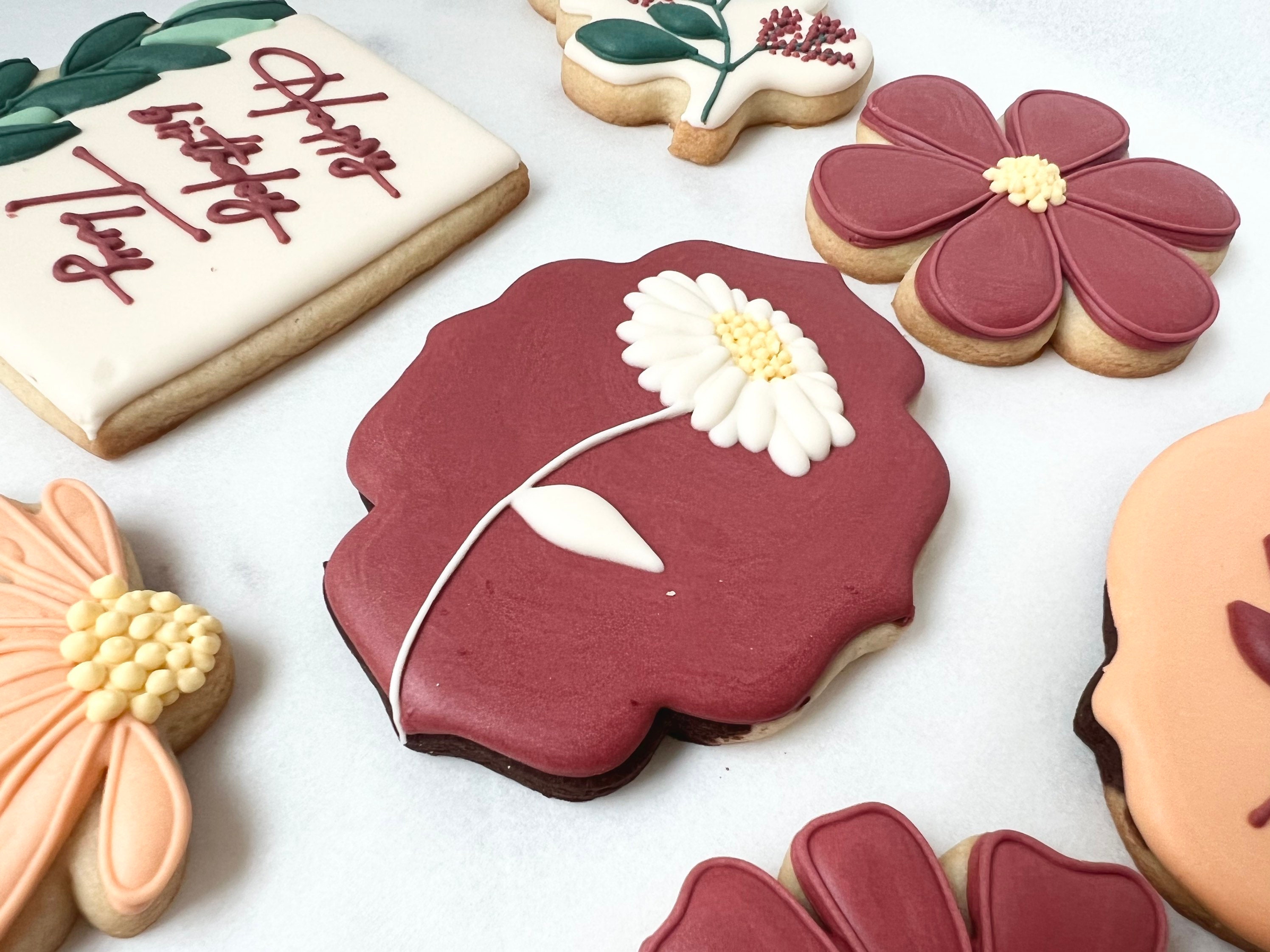 Happy Birthday Royal Icing Cookies Daisy Decorated Cookies - Etsy