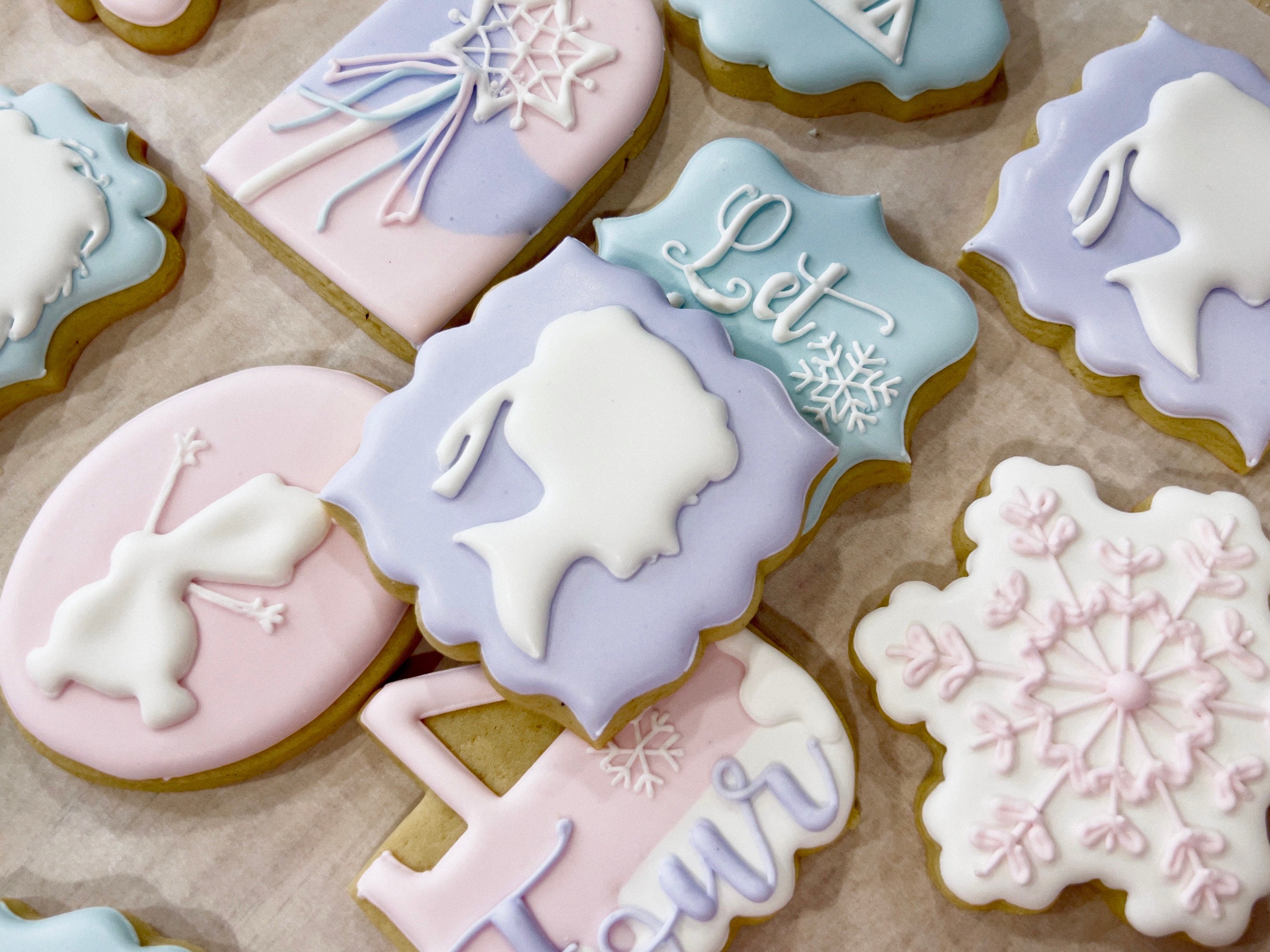 Frozen Themed Royal Icing Cookies, Disney-frozen Themed Party Ideas. - Etsy