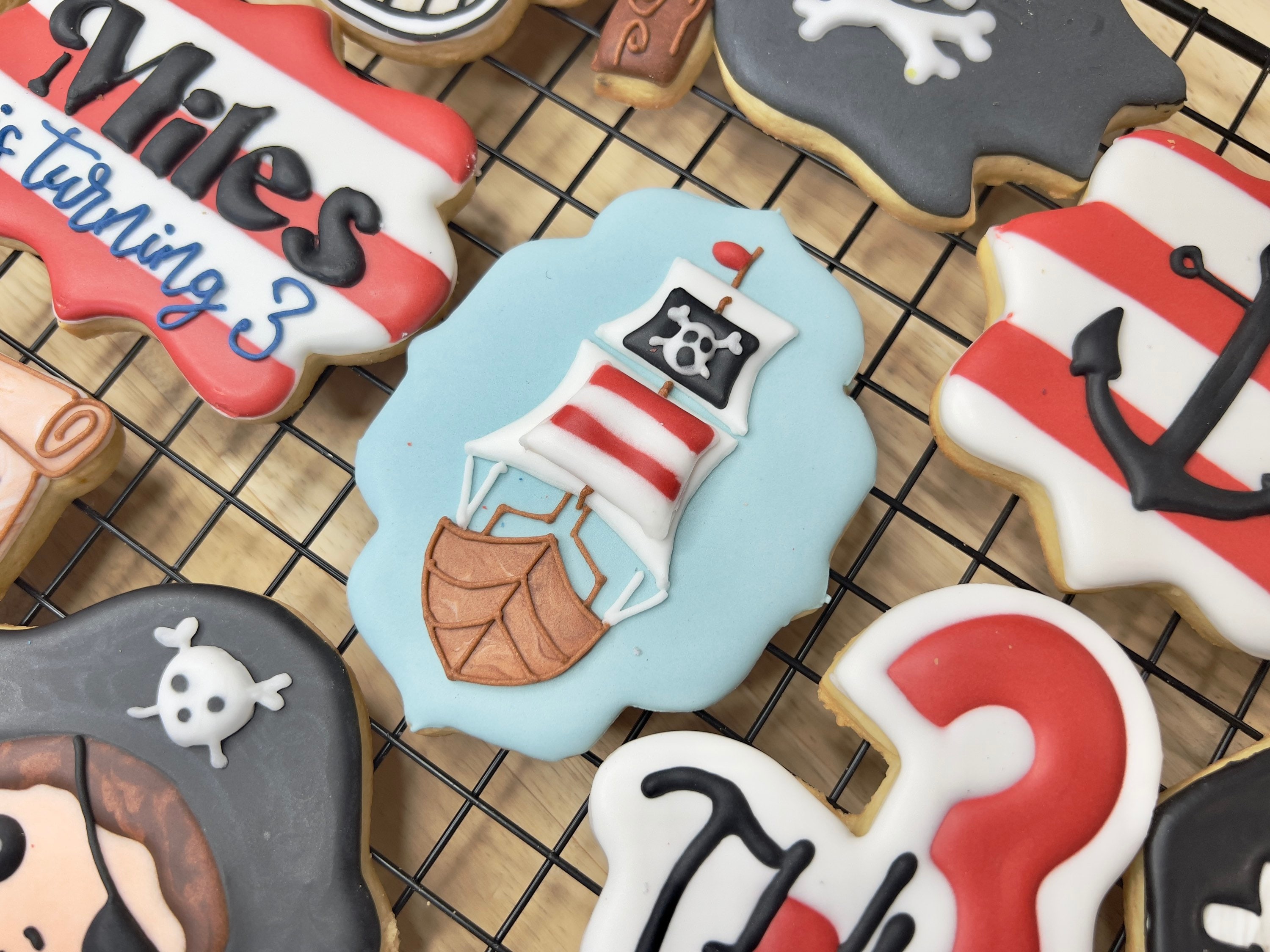 Pirate Birthday Royal Icing Cookies, Pirate Party Favor, Pirate Cove ...