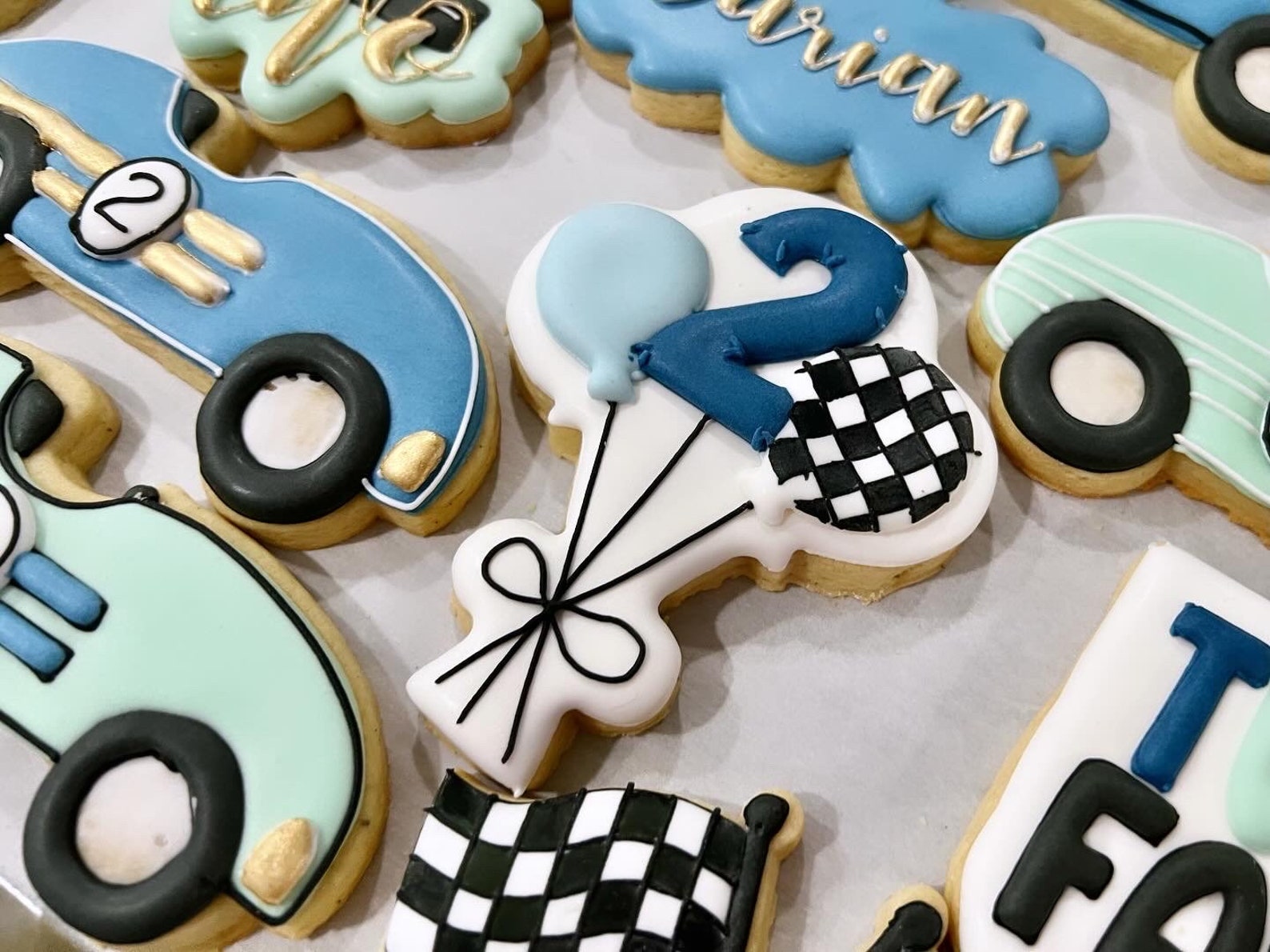 Two Fast Birthday Royal Icing Cookies, Car Racing Party, Car Birthday ...