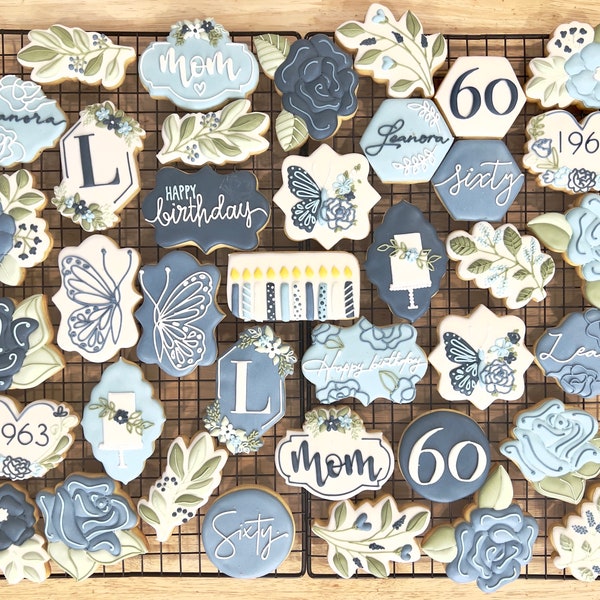60th Birthday Cookies - Etsy