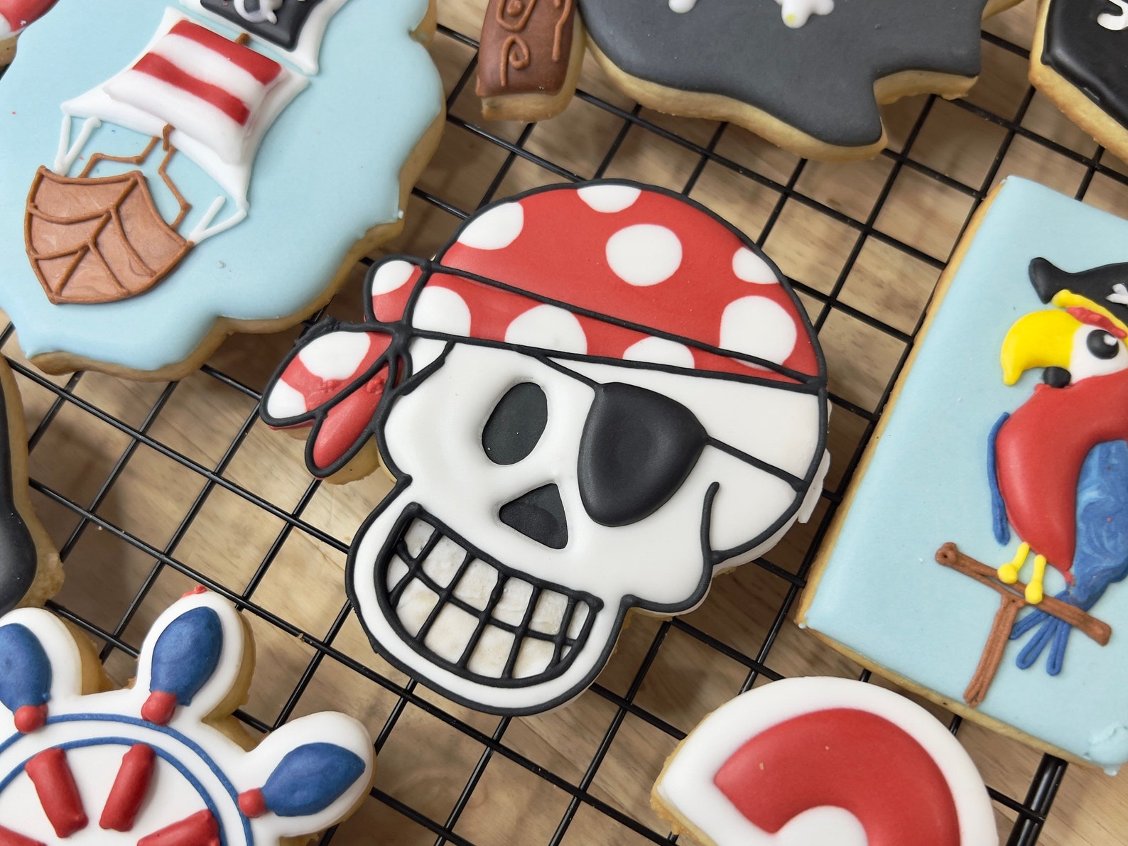 Pirate Birthday Royal Icing Cookies, Pirate Party Favor, Pirate Cove ...