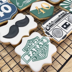 Men Birthday Party, Motorcycle Decorated Cookies, Retro Birthday ...