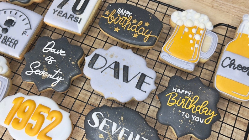 Men Birthday Party Cookies, Beer Royal Icing Decorated Cookies - Etsy