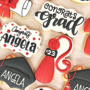 Graduation Party Cookies, Grad Royal Icing Decorated Cookies ...