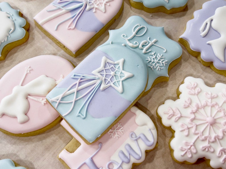 Frozen Themed Royal Icing Cookies, Disney-frozen Themed Party Ideas. - Etsy