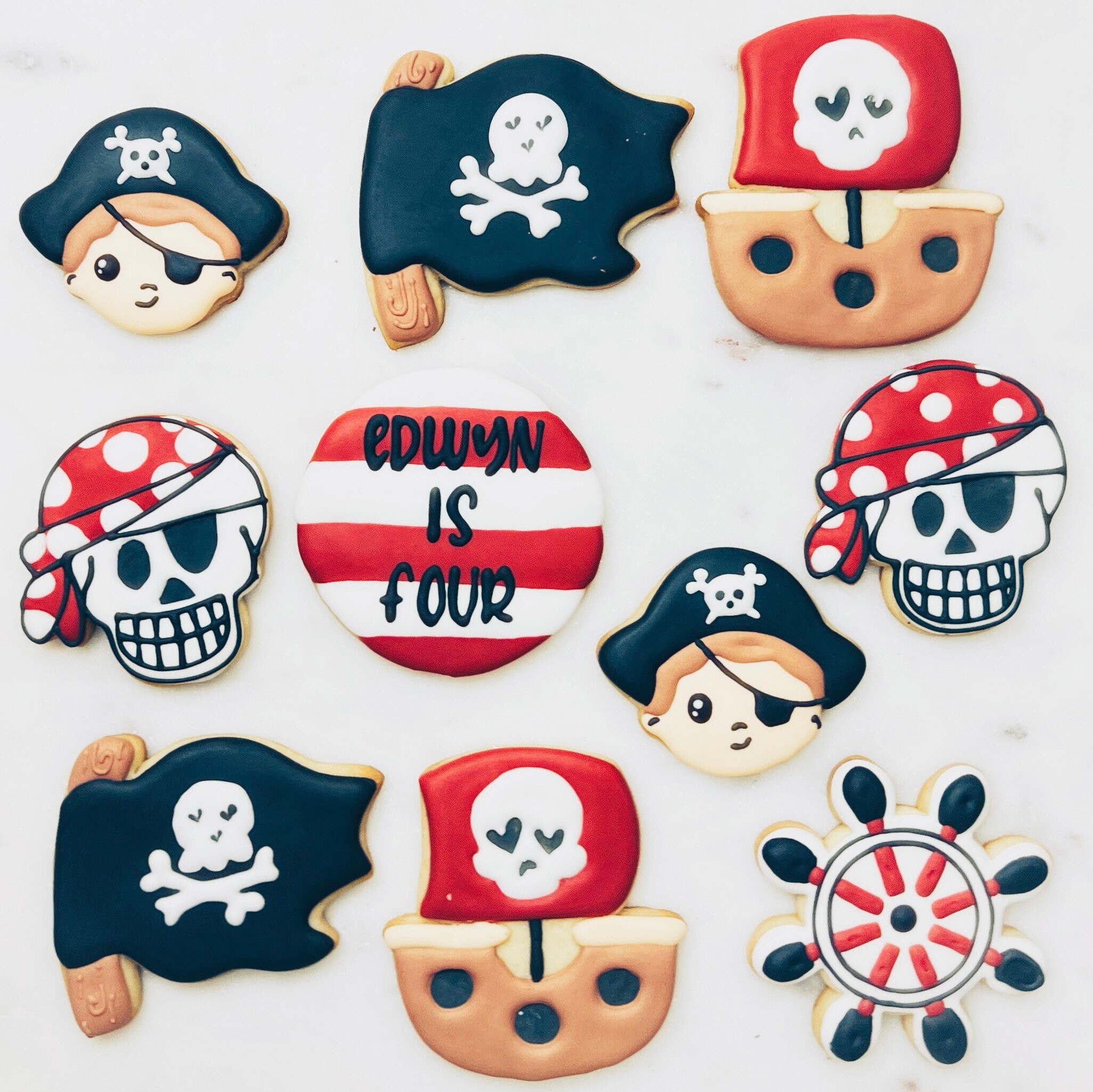 Pirate Birthday Royal Icing Cookies, Pirate Party Favor, Pirate Cove ...